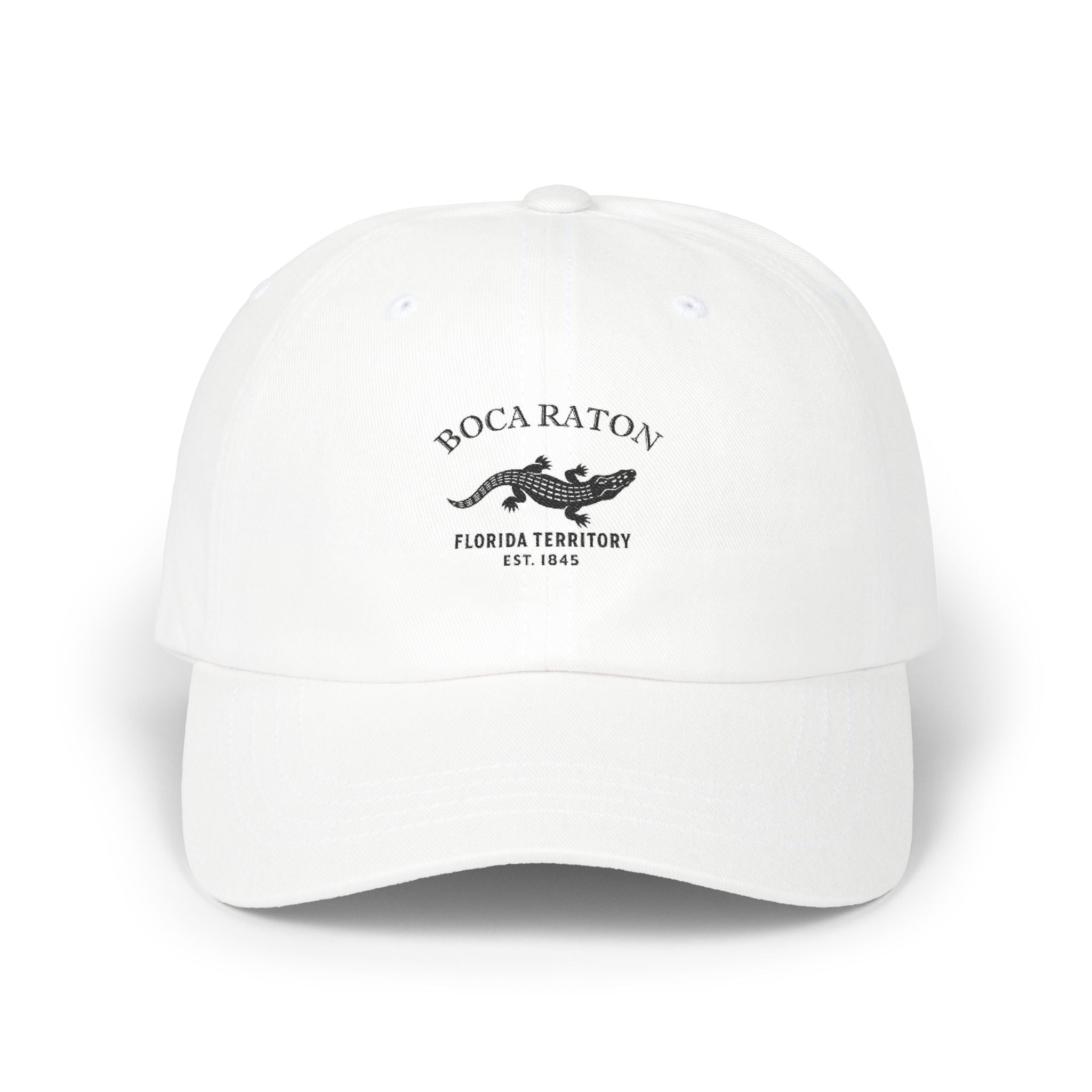 Boca Raton Florida Vintage Retro Embroidered Cotton Cap - Black Logo ...