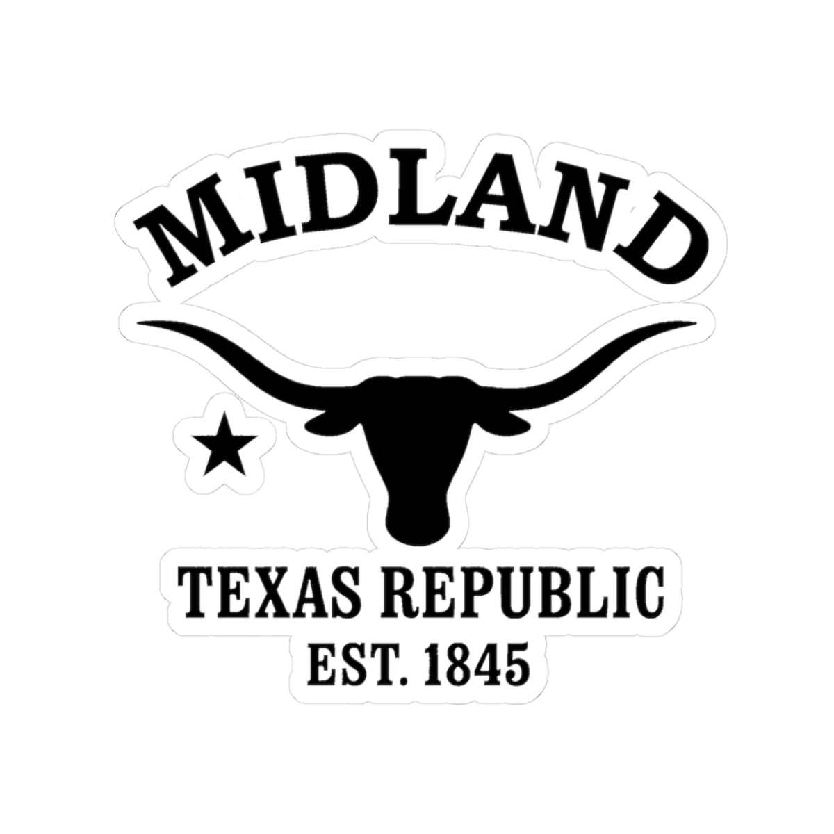 Midland Texas Vintage Retro Vinyl Sticker - Black Logo – Merlin Classics